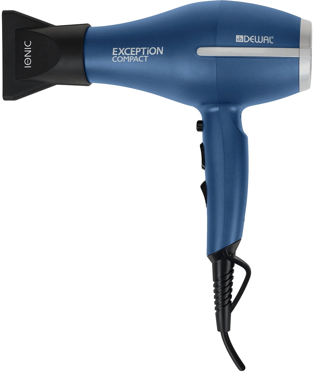 Фен DEWAL EXCEPTION Compact 2200 синий, компактный 2200 Вт, ионизация, 2 насадки 03-114 Blue