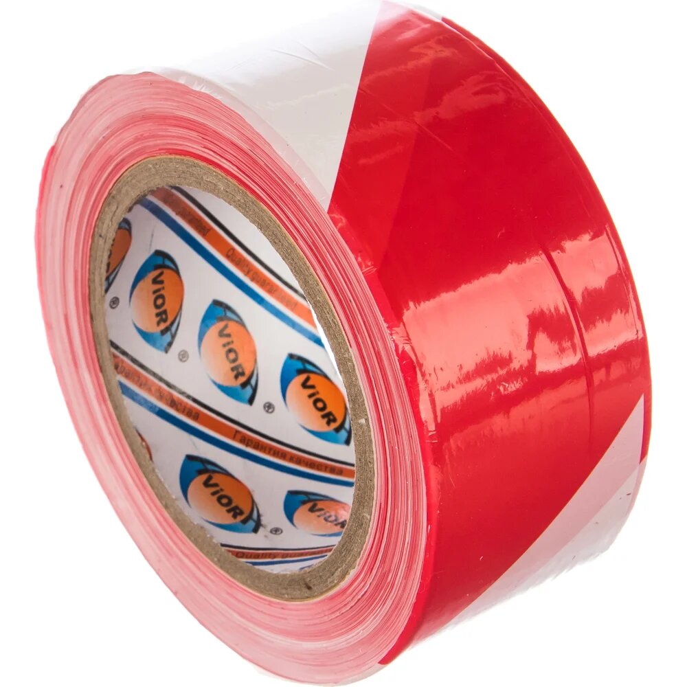 Сигнальная лента AVIORA 50 мм, 200 м, красно-белая 302-011