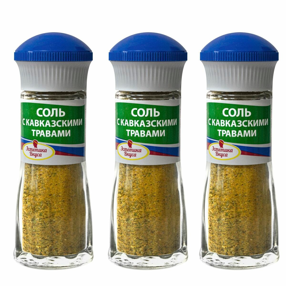 Соль пищевая с пряностями и специями "Соль с кавказскими травами", 50 гр. - 3 шт.
