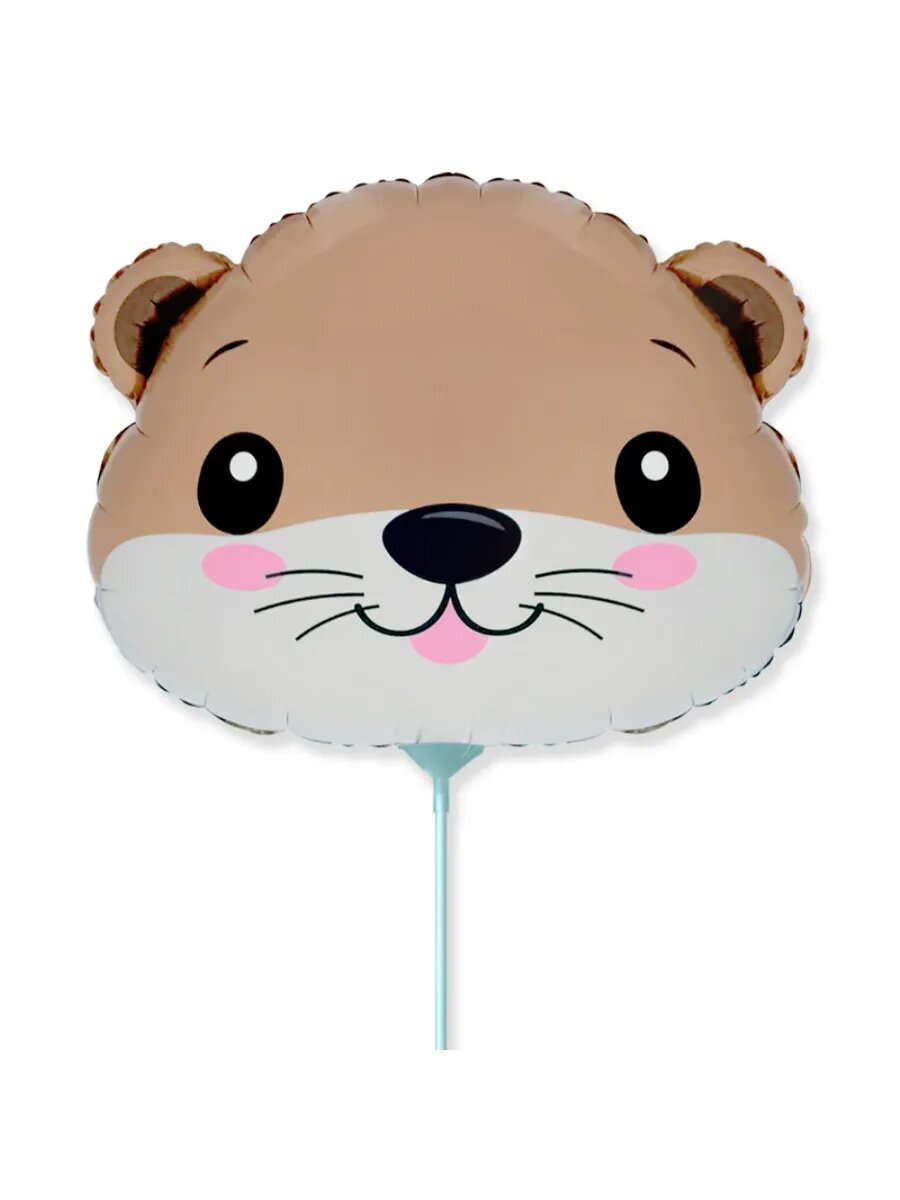 Милая выдра мини, фольгированный шар (9"/23 см ) 1 шт. / FLEX METAL, Испания