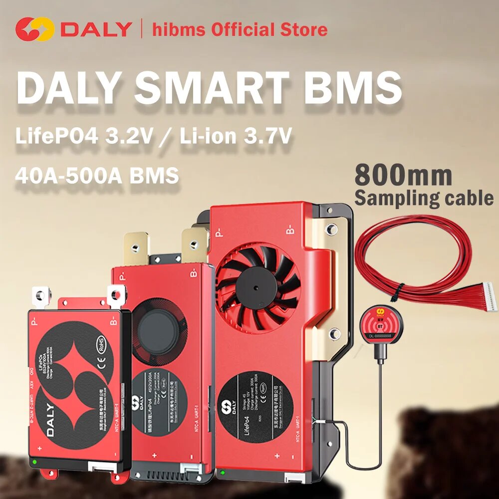 Daly BMS 12S 100A 3.2V Bluetooth UART 800mm — фото 1