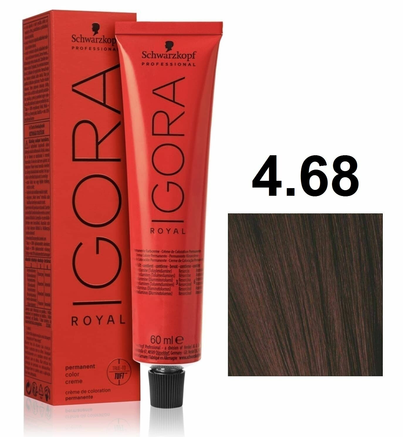 Schwarzkopf Igora Royal Крем-краска для волос 4/68 средне-коричневый шоколадный красный 60мл