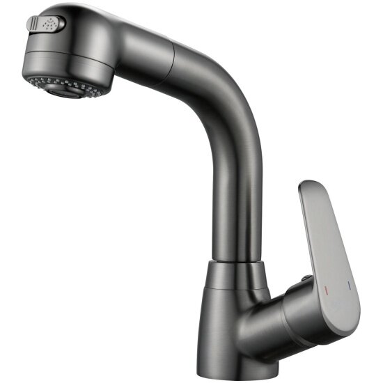 Смеситель для раковины Raffine многофункциональный F291T, оружейная сталь