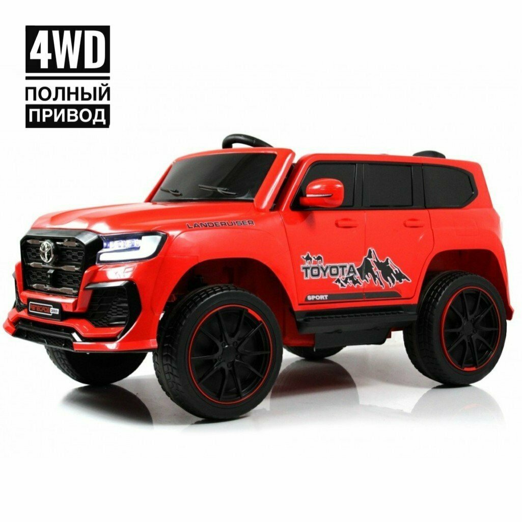 Детский электромобиль Toyota Land Cruiser 300 12V 4WD красный