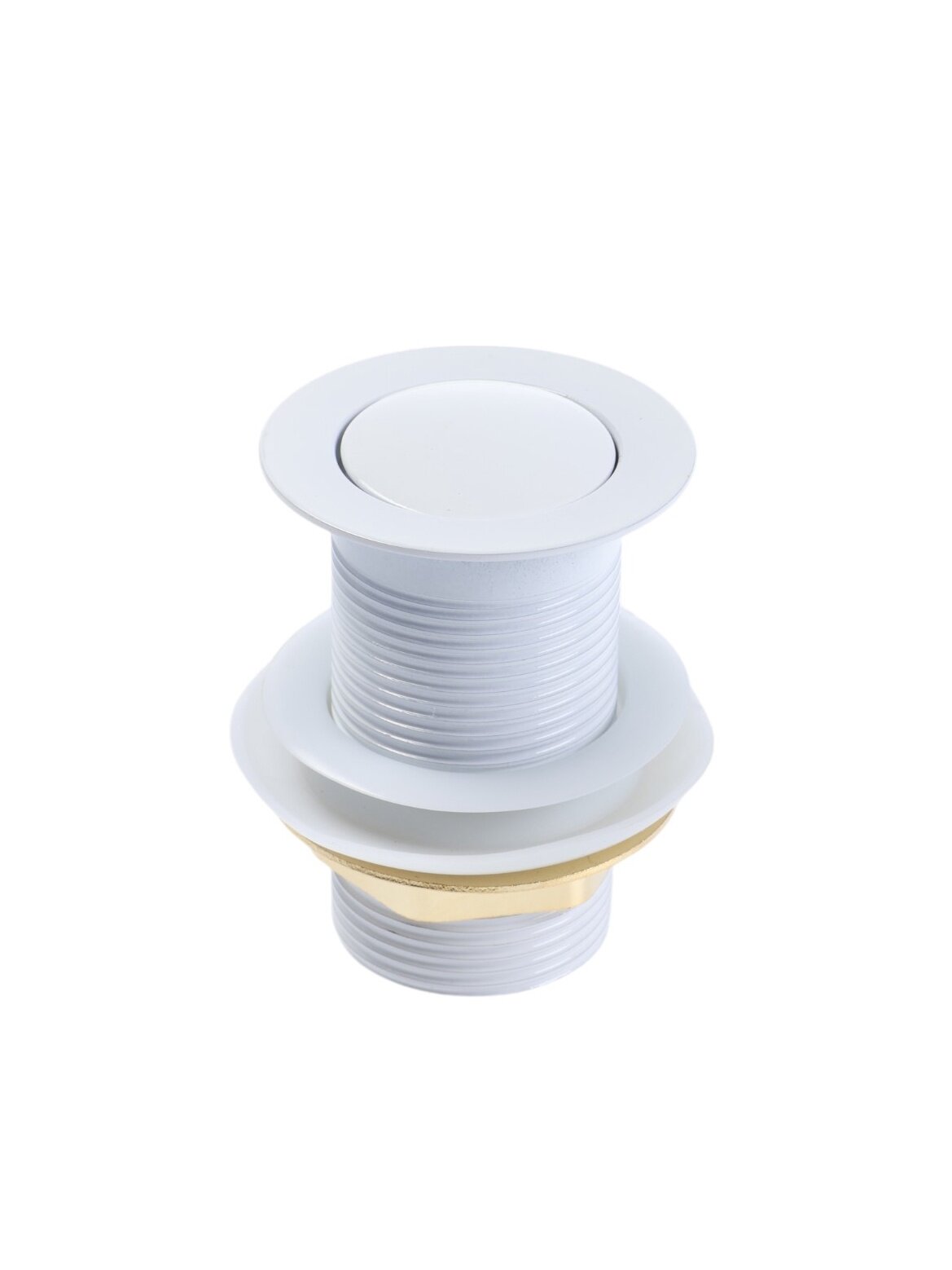 Донный клапан ZEIN engr, маленькая кнопка, без перелива, нержавеющая сталь, белый