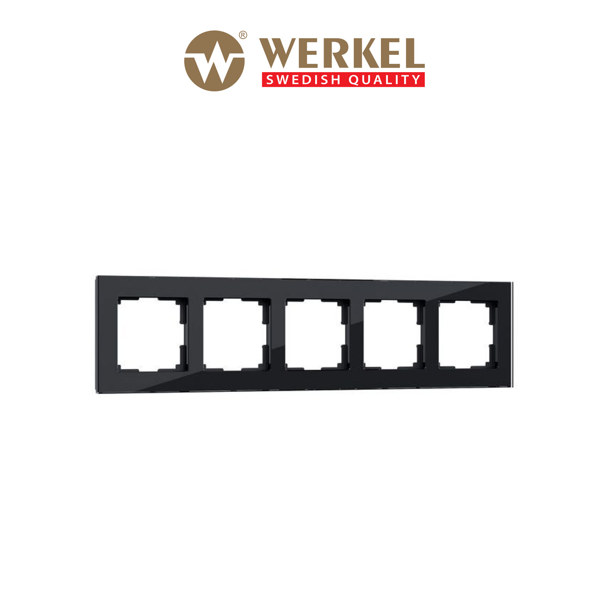 Рамка из стекла на 5 постов Werkel Favorit W0051108, цвет черный