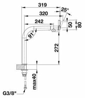 Смеситель Blanco Vonda нержавеющая сталь (518435)