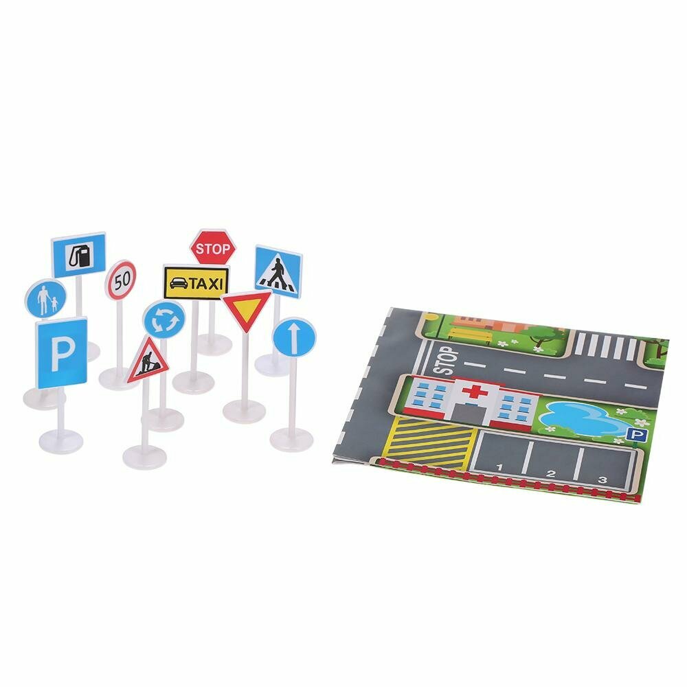 Дорожные знаки игровой набор пластиковые игрушки для детей дети портативный подарок подарок
