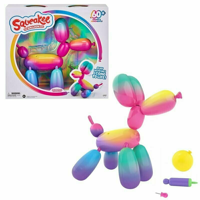 Moose Squeakee The Balloon Dog Rainbow Dog / Детская Электронная Интерактивная Игрушечная Собачка С Более Чем 60 Видами Звуков И Разнообразными Движениями, Подходящая Для Детей От 5 Лет И Старше