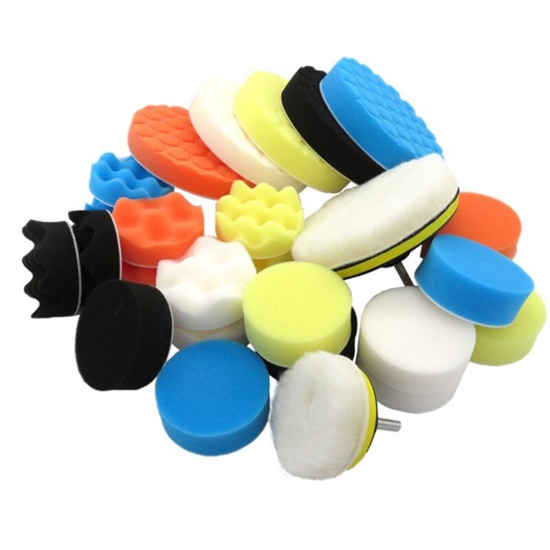29 шт. набор полировальных дисков для автомобильной пены для полировки автомобиля 3/6 дюйма набор полировальных дисков для полировки с воском удаляет царапины