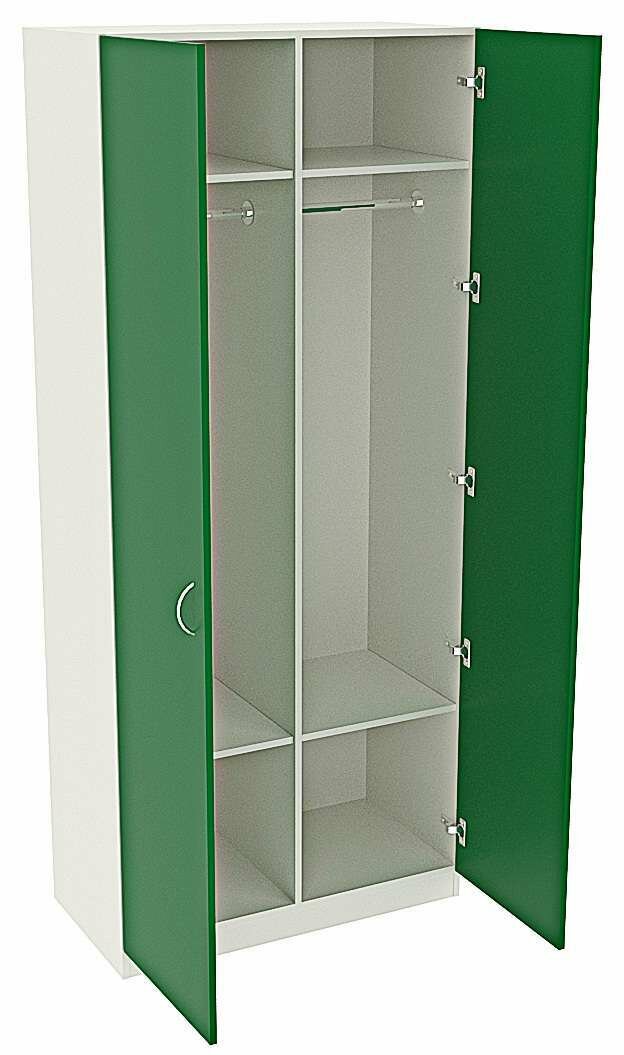 Аптечный шкаф широкий для одежды персонала серии изумруд №4. Производитель товара - компания ТОБ.