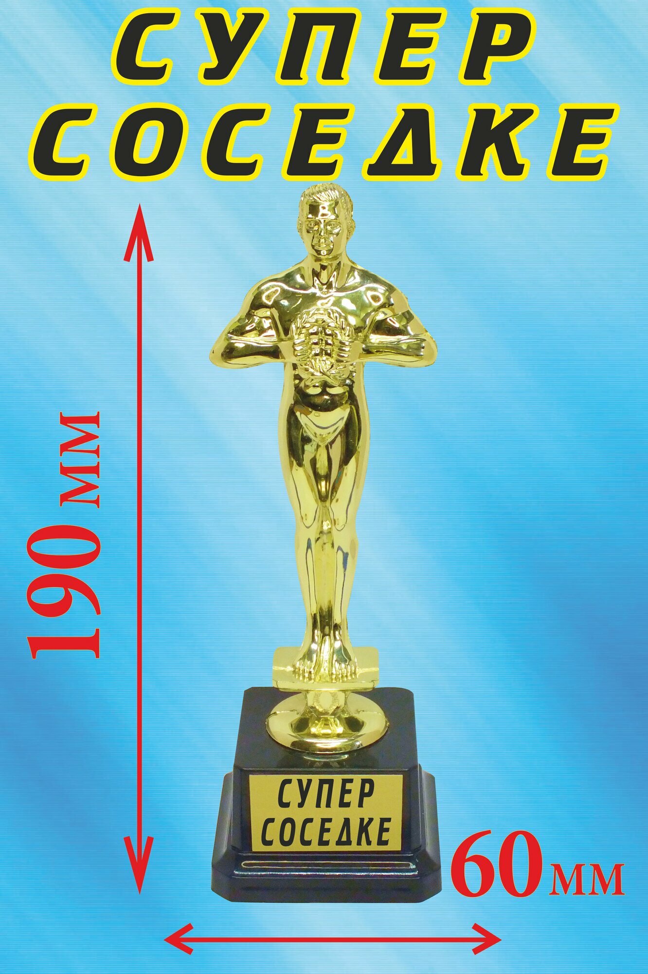 Кубок подарочный Оскар " Супер соседке ".