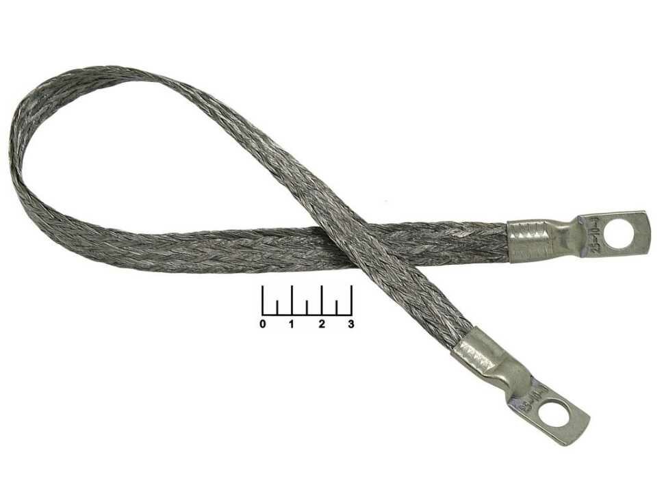 Провод массы с клеммами кольцевыми 10мм 1*16мм (плетенка) 50см (AX4093)