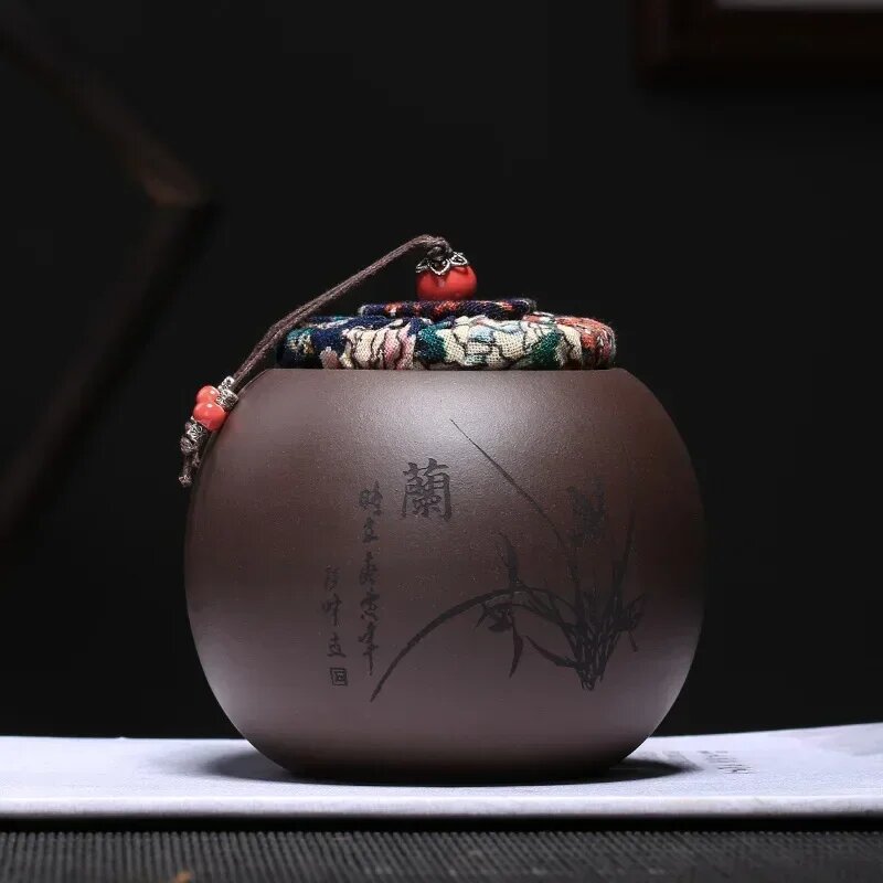 Банка для чая JINGDE TEA SET из пурпурной глины, Фиолетовый, 11x10cm 500ml