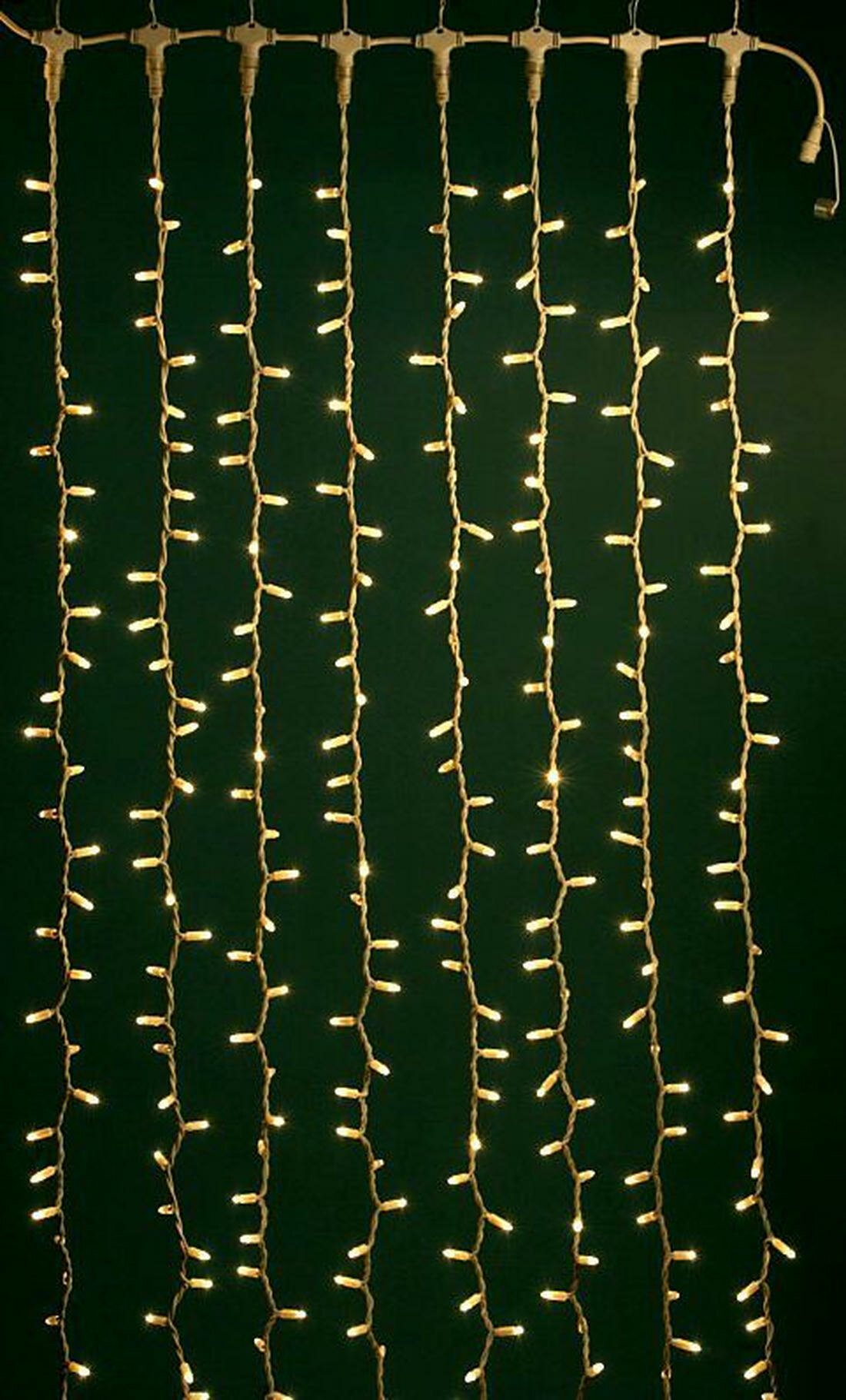 Световой дождь, 925 теплых белых микроламп, зеленый ПВХ, соединяемый, IP20, SNOWHOUSE