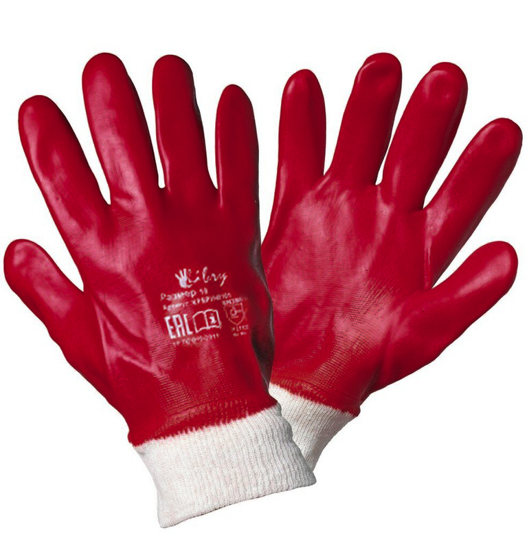 Перчатки полиэстеровые с хлопком "Повышенная стойкость к загрязнениям", ПВХ покрытие, р. 10 (XL)