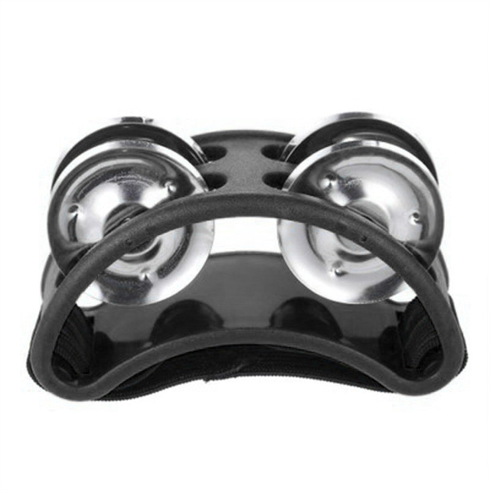 Ножной тамбурин с колокольчиками, музыкальный ударный инструмент для гитары и барабана, черный.