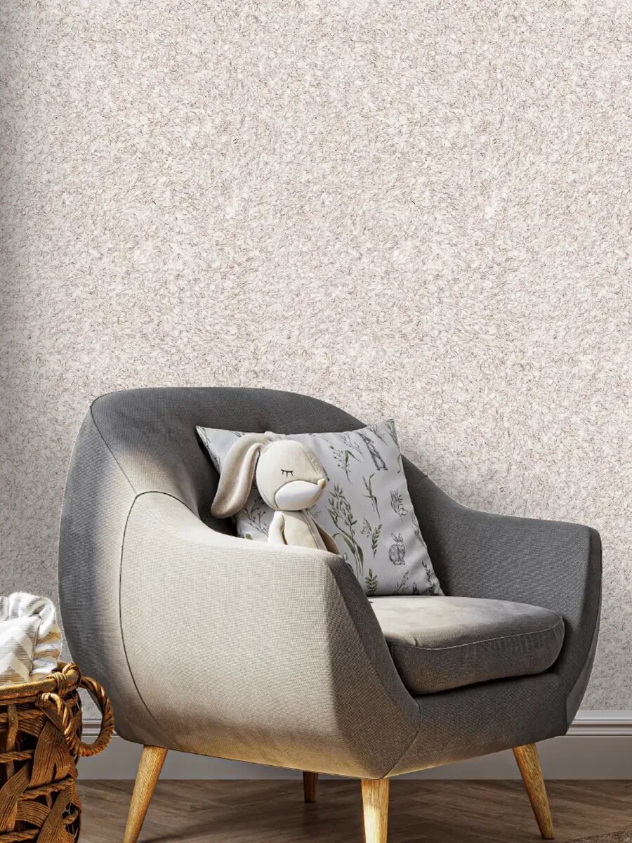 Жидкие обои Eco Wallpaper Айви Е12, мелкорельефные, светло-коричневые, 1 кг