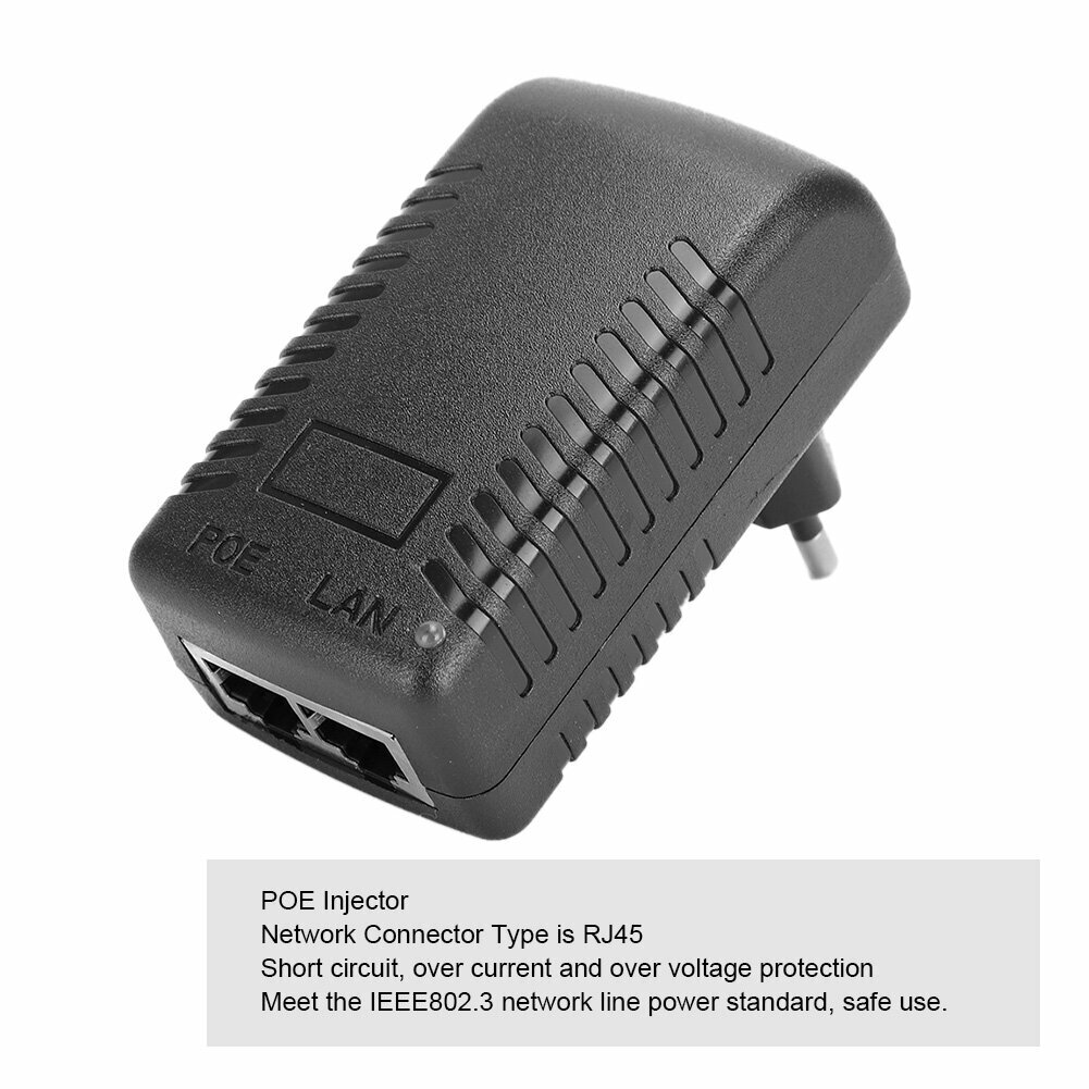 PoE Инжектор: Адаптер Питания С Защитой Для Стабильной Передачи Данных - Компактный Дизайн RJ45 Разъема Для Простой Установки Надежное Питание Устройств For Устройства, Точки Доступа И Камеры