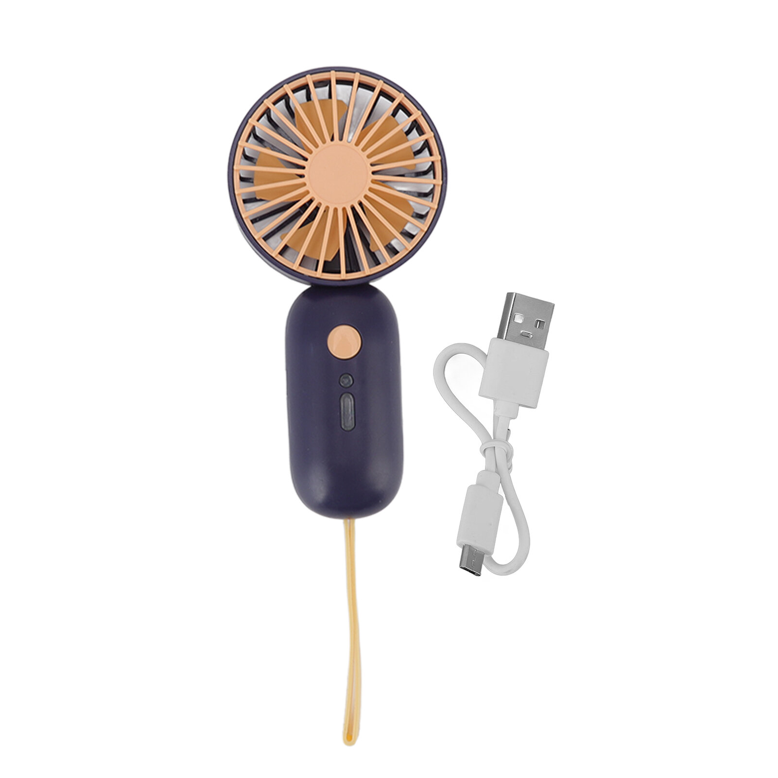 Ручной вентилятор с 3 режимами скорости, зарядкой через USB, бесшумный, мини, портативный, простое управление, для дома, офиса, путешествий, синий