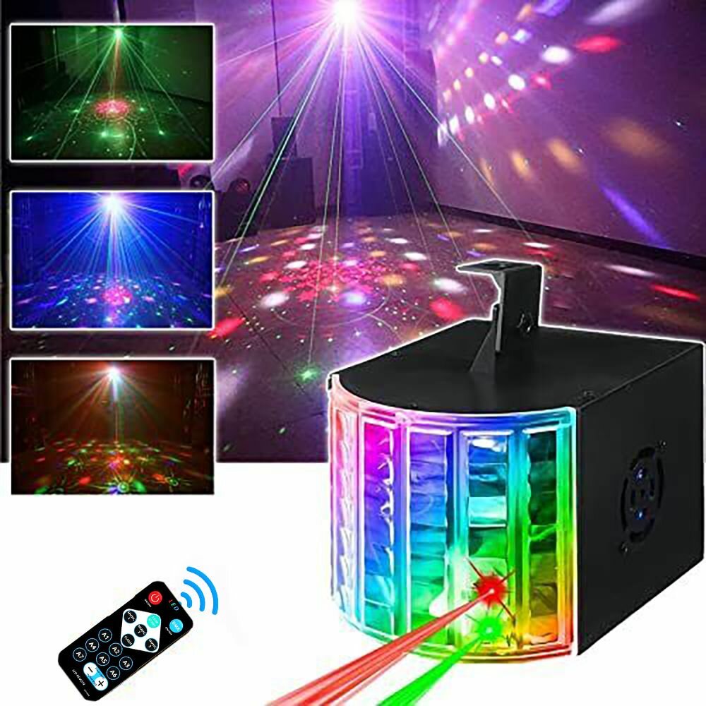 Цветная вращающаяся сцена лазерный луч RGB цветная сцена со стробоскопом