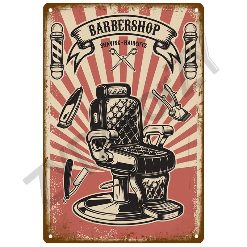 Ретро вывеска "Barbershop" для парикмахерской, цвет YHMO29993