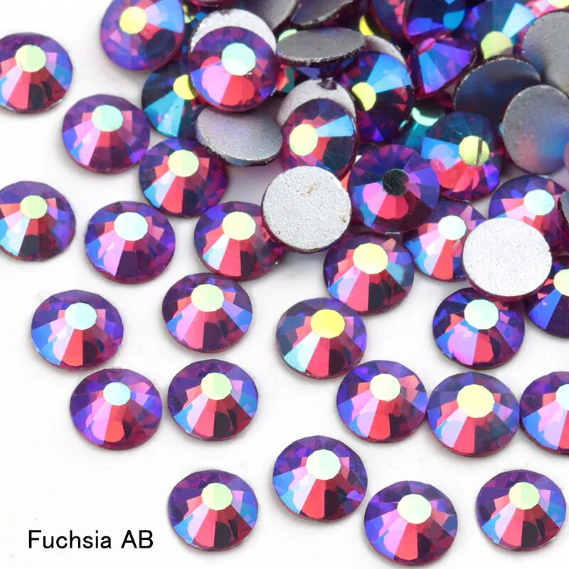 SS16 SS20 SS30 Glitter Rhinestone Crystal AB Non Hot Fix Flat back Rhinestone Apparel for Nail Art Fabric Garment