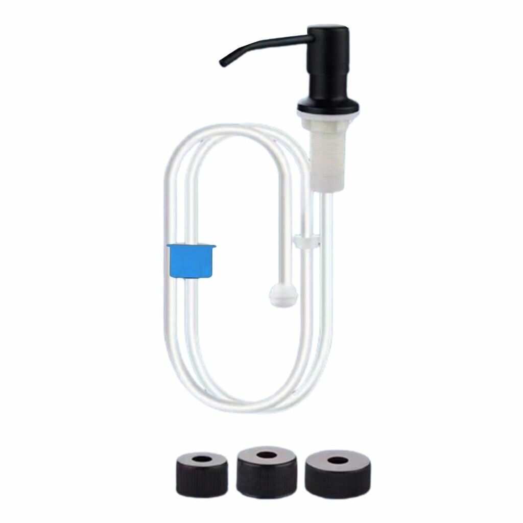 Дозатор мыла для кухонной раковины-головка насоса с черной краской и шланг длиной 1 метр