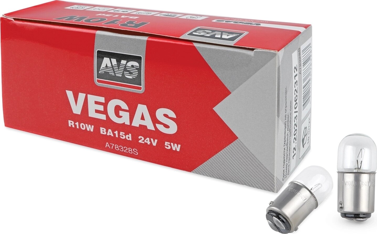 Лампа AVS Vegas 24V. R10W(BA15d) BOX 10шт.