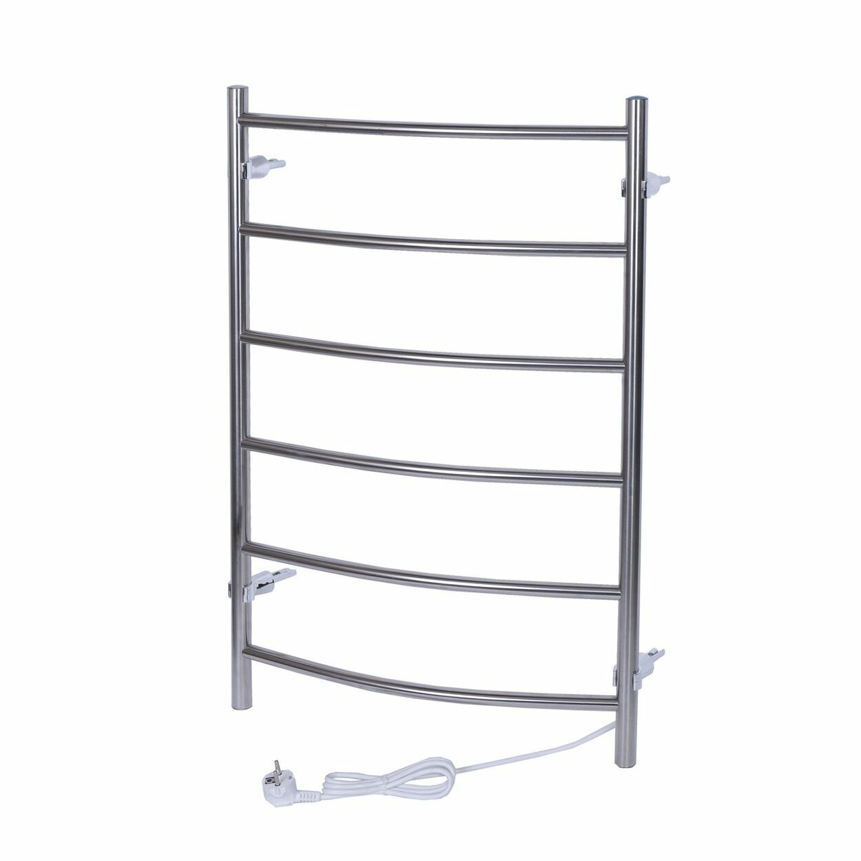 Электрический полотенцесушитель Ребро с греющим кабелем без цвета 500x800 Кнопка + Пластик