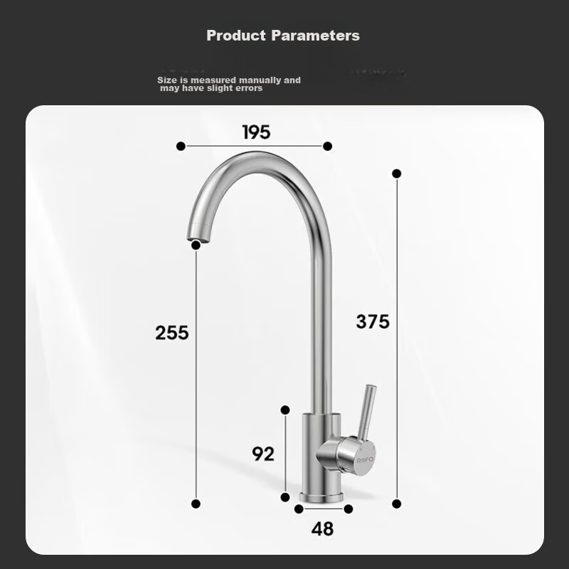 Rifeng Kitchen Faucet, Hot And Cold, 304 Stainless Steel, Sink Faucet, Dishwashing Sink Faucet, RF-94001BD