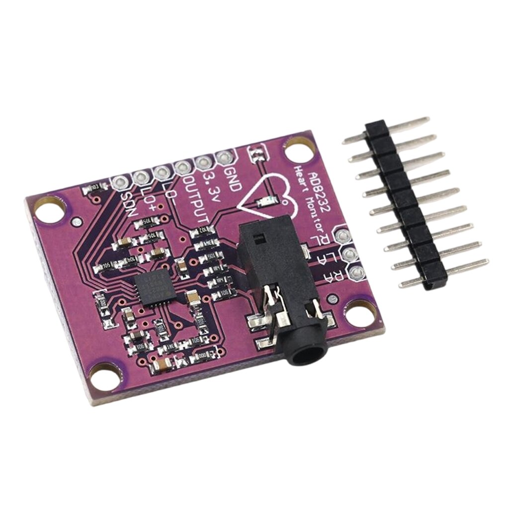 Модуль датчиков ЭКГ AD8232 для точного мониторинга сердечного ритма и простой интеграции с низким энергопотреблением