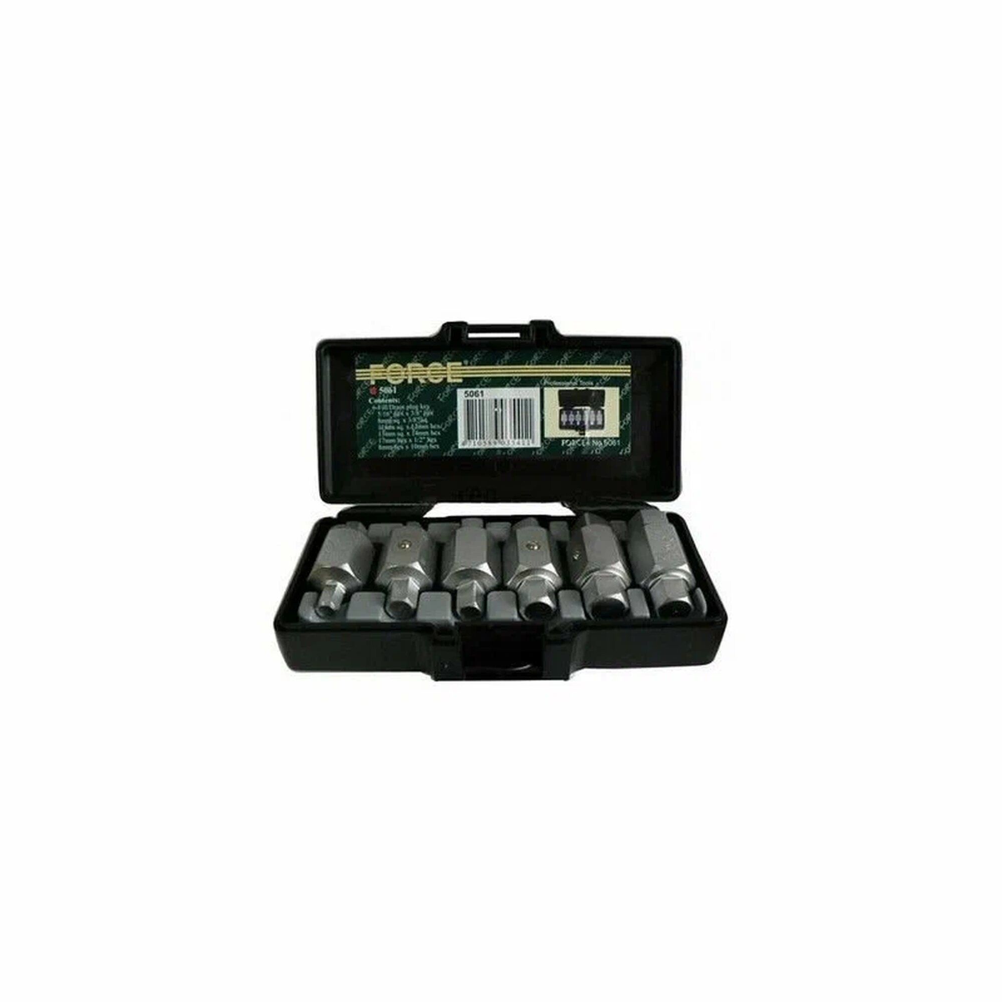 Набор для слива масла Force 5061, переставной, углеродистая сталь, 6 шт