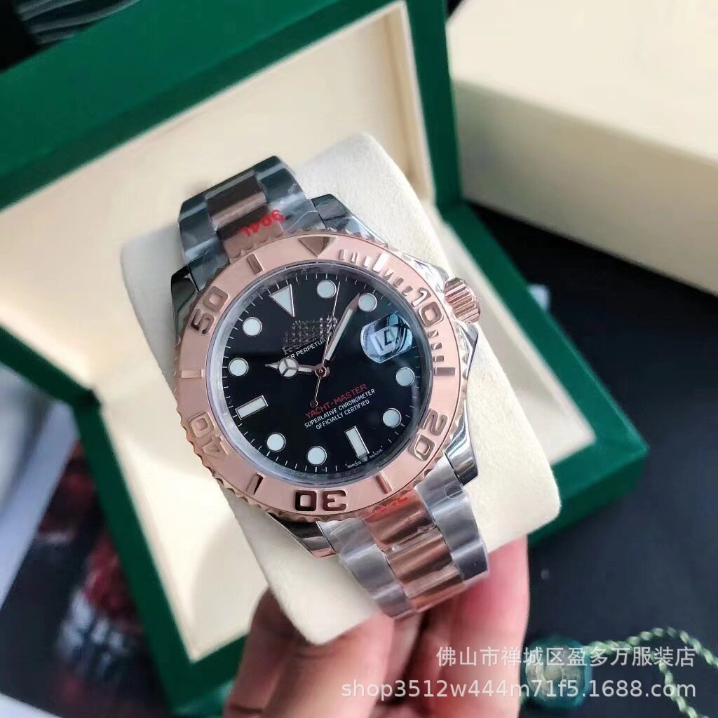 Заморские мужские часы золото яхта 2836 Mingshi 40 м платина яхта C завод розового золота механические часы