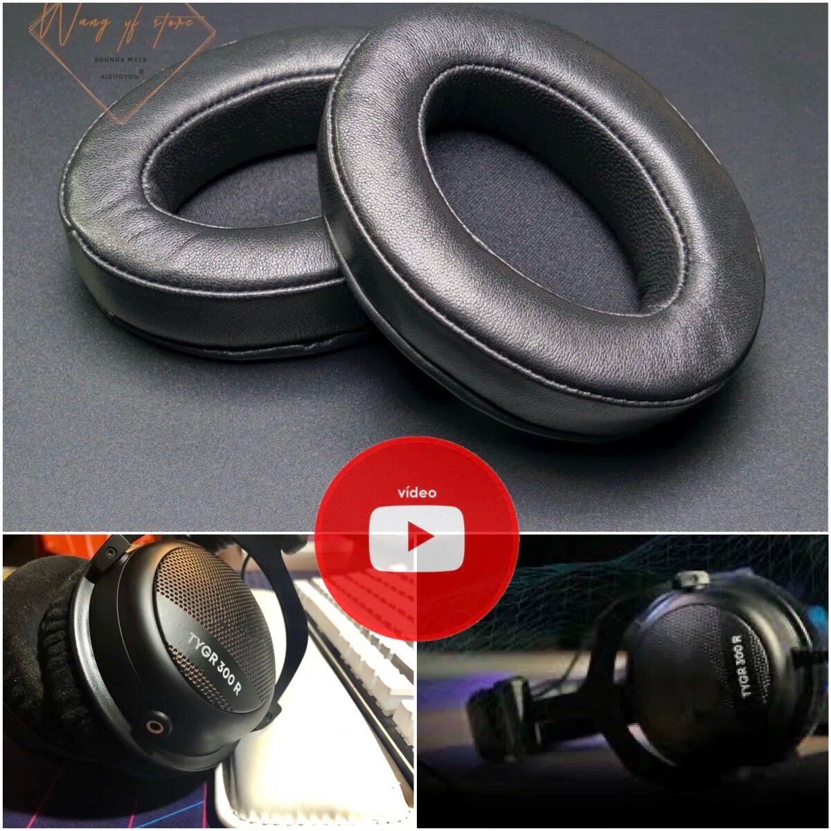 Амбушюры из овечьей кожи, поролоновая подушка для наушников Beyerdynamic TYGR 300 R, настоящая кожа, овчина