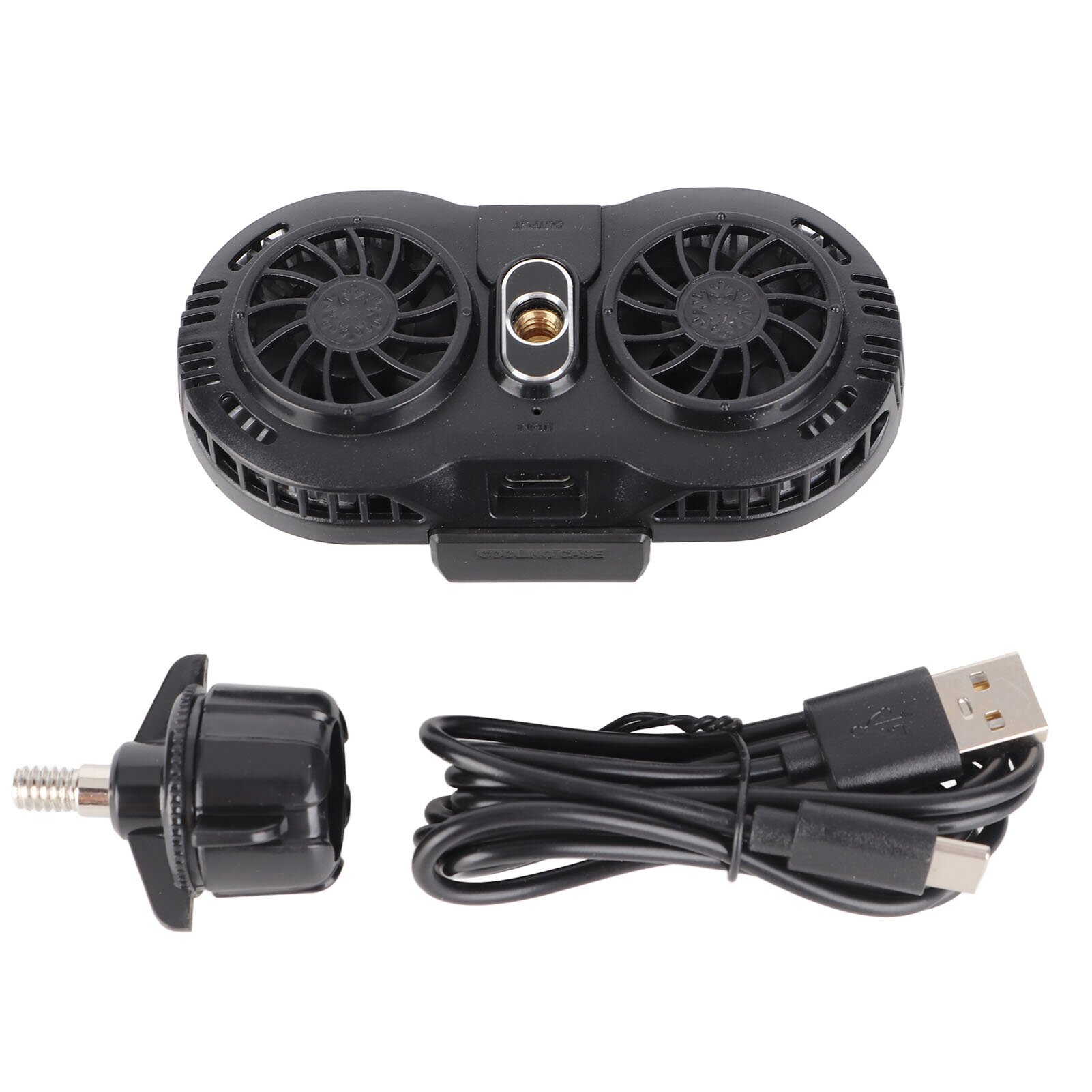 Двойной полупроводниковый охлаждающий вентилятор для мобильного телефона с выдвижной конструкцией, беззвучный радиатор для мобильного телефона для телефонов, черный