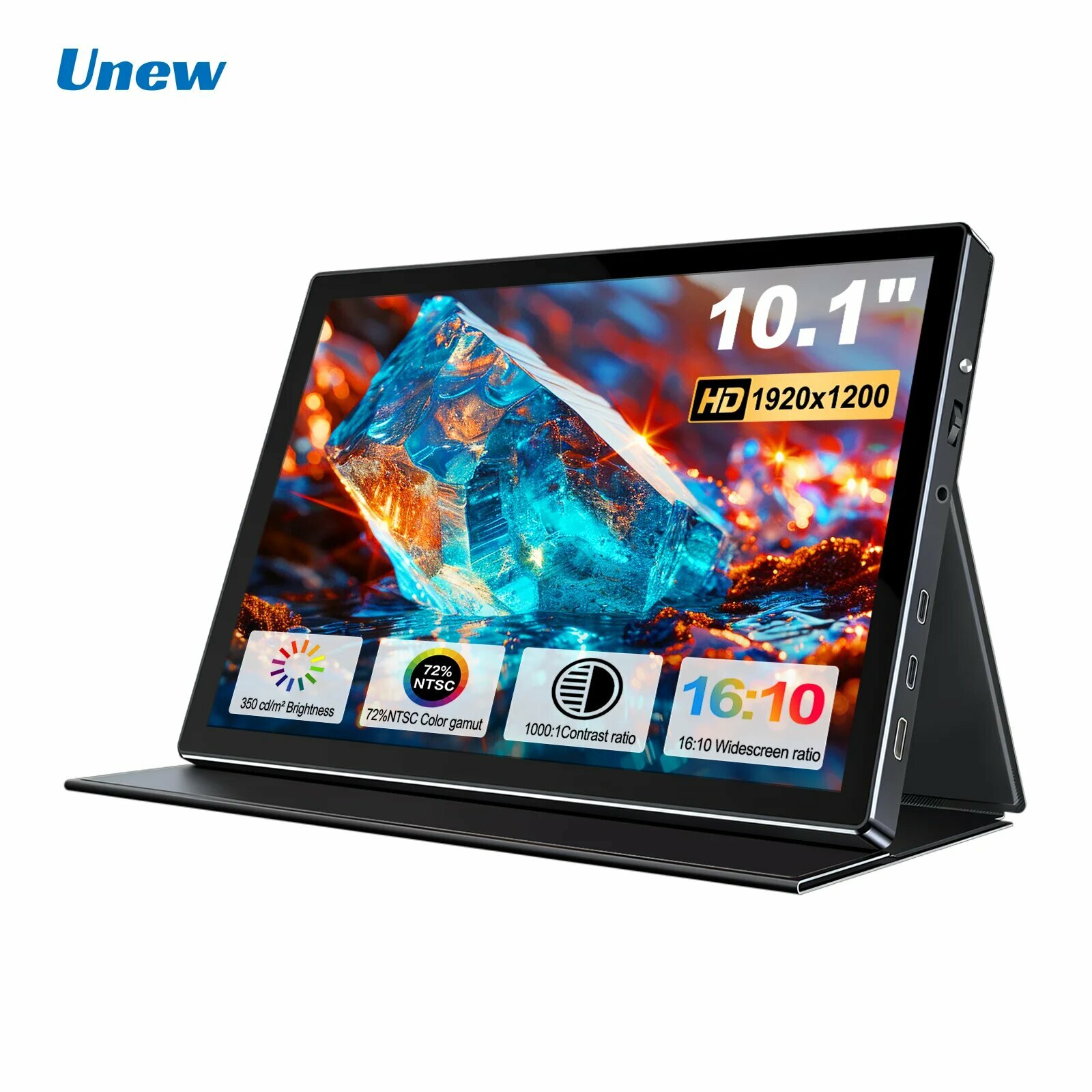 Портативный монитор Unew CX101-F 10,1 дюйма 1920x1200 Европейская вилка (EU Plug)
