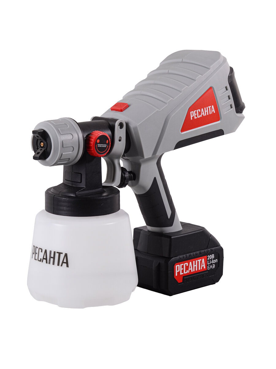 Краскопульт аккумуляторный Ресанта АКП-20Li (в комплекте 1 АКБ и ЗУ) 75/17/3