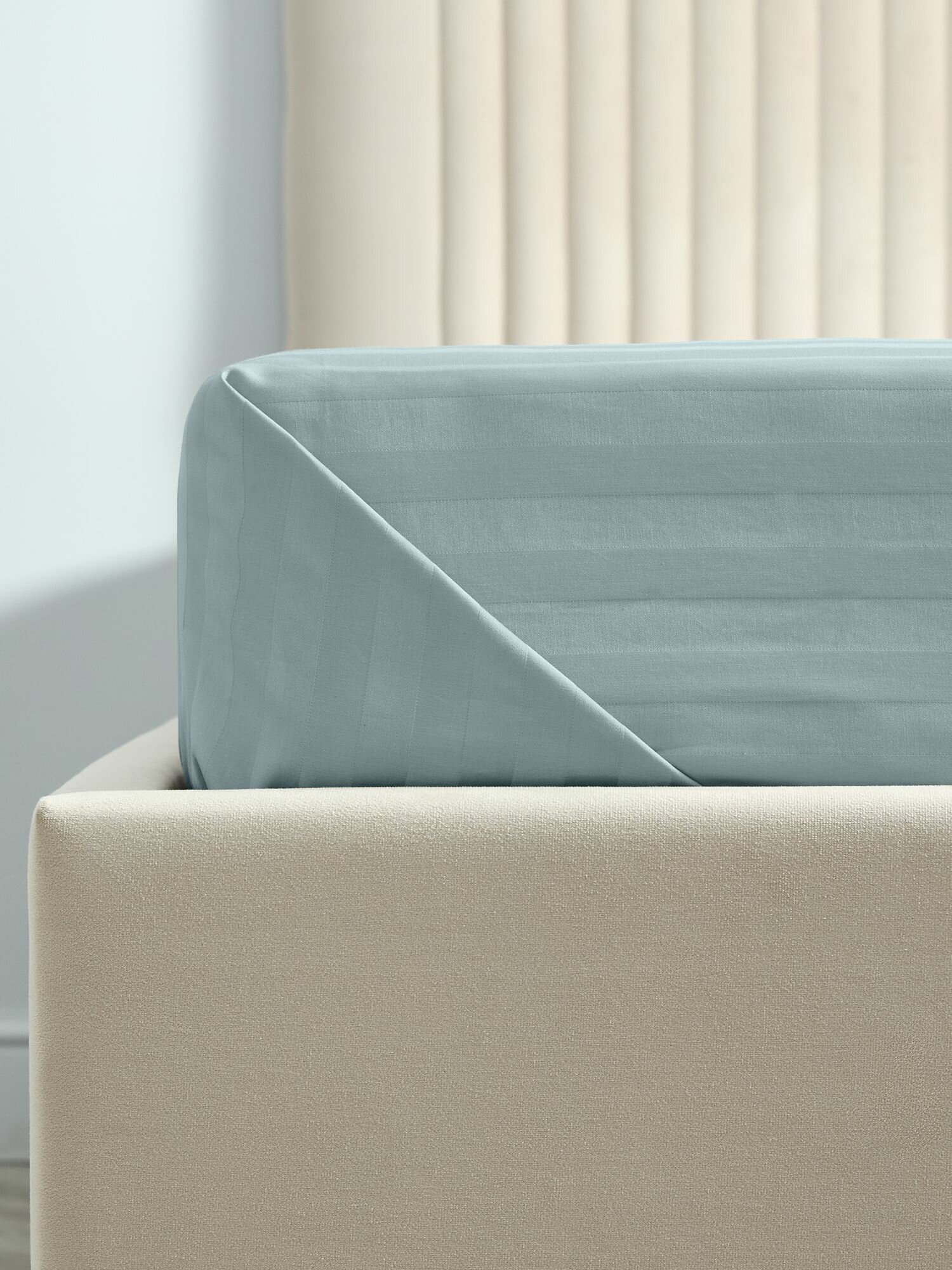 Простыня страйп-сатин 220х170 "Cozy Home" рис. 87005-13 Свинец/Lead