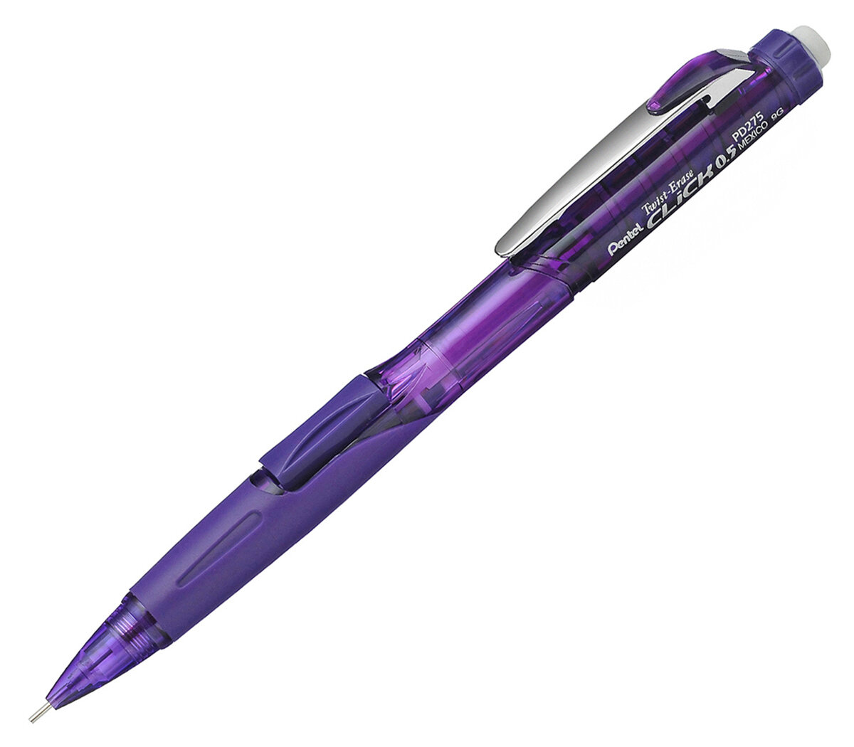 Механический карандаш PENTEL TWIST-ERASE CLICK PD275T-VX 0.5 мм фиолетовый полупрозрачный корпус