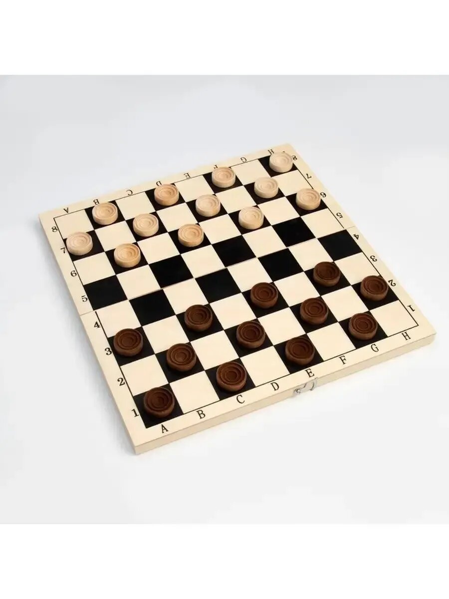 Шашки деревянные с доской