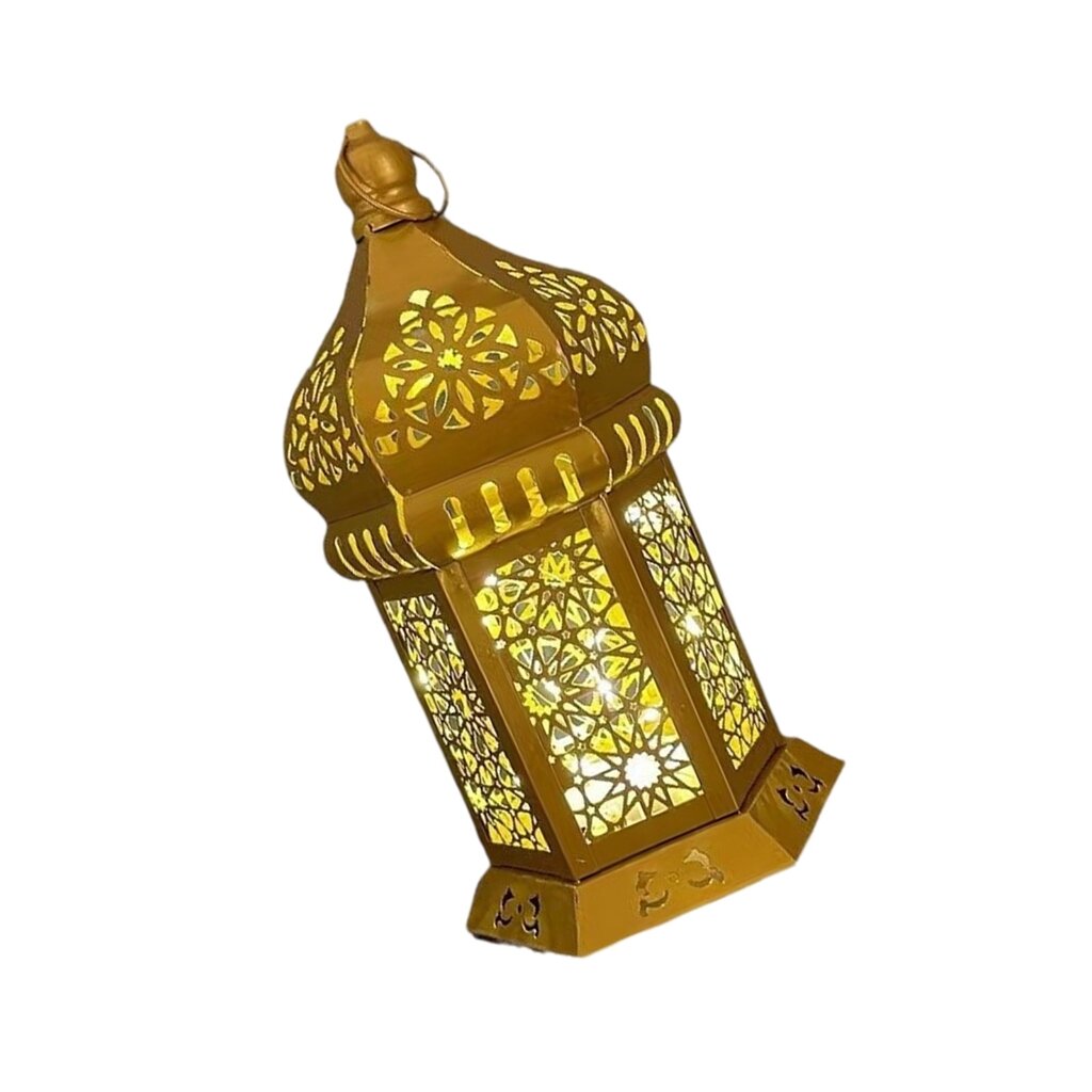 Ветряной фонарь Из Кованого железа Zhai Festival Ручной работы (без Батарейки)-Золотая Труба