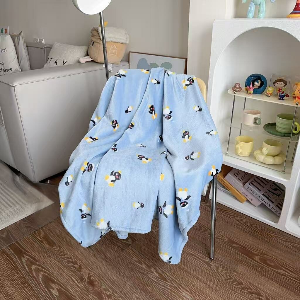 Плед Miniso с мультяшным рисунком, теплый осенне-зимний плед, портативный плед для сна в общежитии, плед для дивана, 120*180 см.