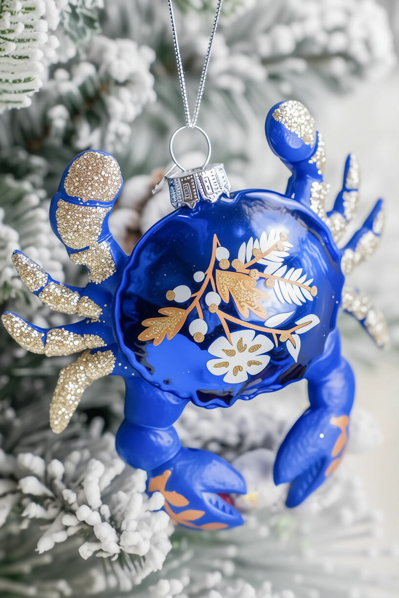 Ёлочная игрушка краб венетус атлантикум, стекло, 12 см, Винтер Деко (Winter Deco) 4060246-wd