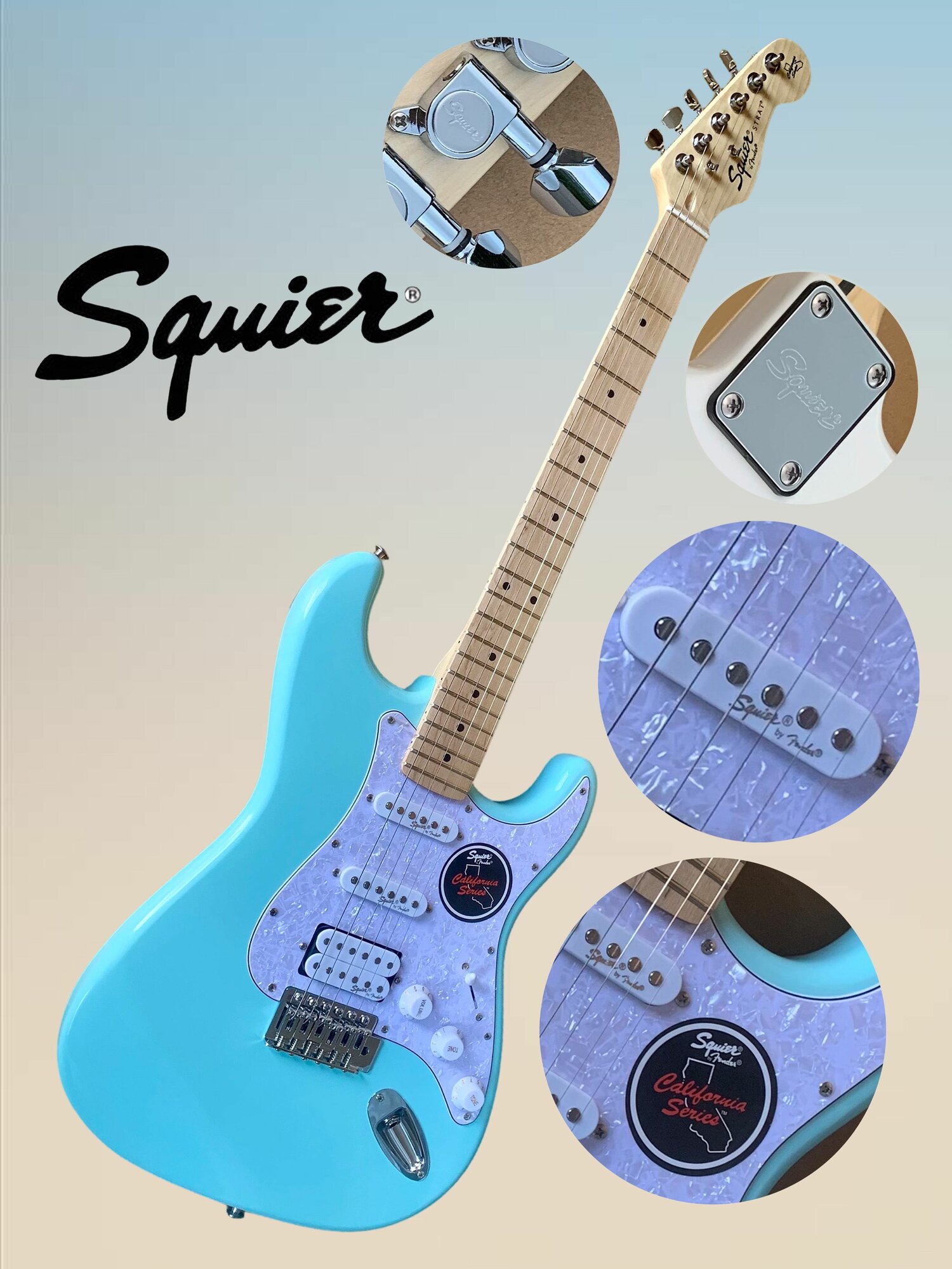 Squier by Fender Электрогитара Sonic Stratocaster 6-струнная Электрогитары