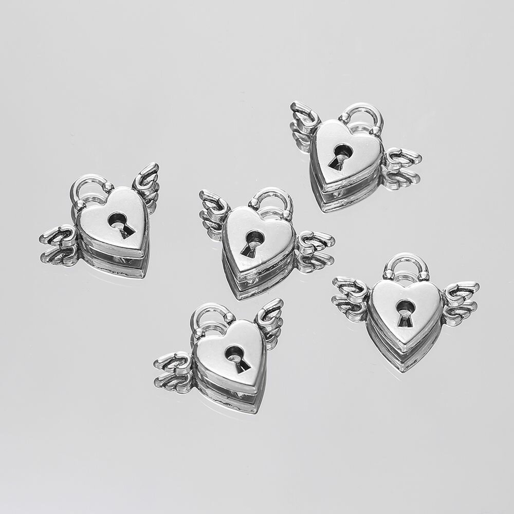 Кулоны-подвески металл 10 шт для DIY бижутерии, античное серебро — шармы для браслетов, серег, ожерелий на подарок