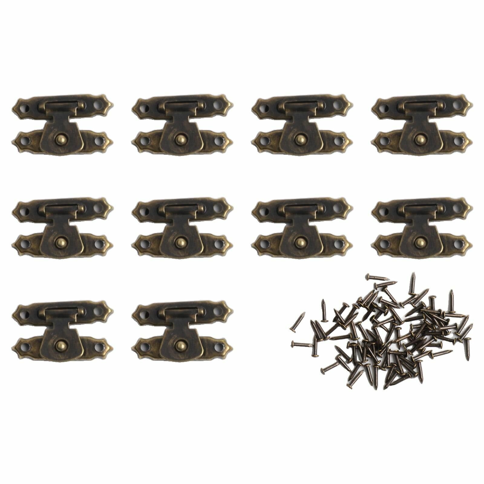 Маленькая застёжка с пряжкой для шкатулки и деревянных коробок, железная декоративная пряжка-замок бронза/серебро/жёлтый 10 шт, размер около 26x16 мм