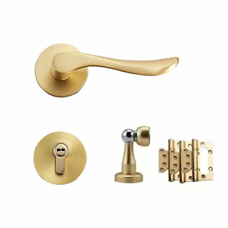 Золотой дверной замок для внутренней спальни, набор дверных замков в американском стиле, магнитный бесшумный дверной замок, ручка для деревянной двери