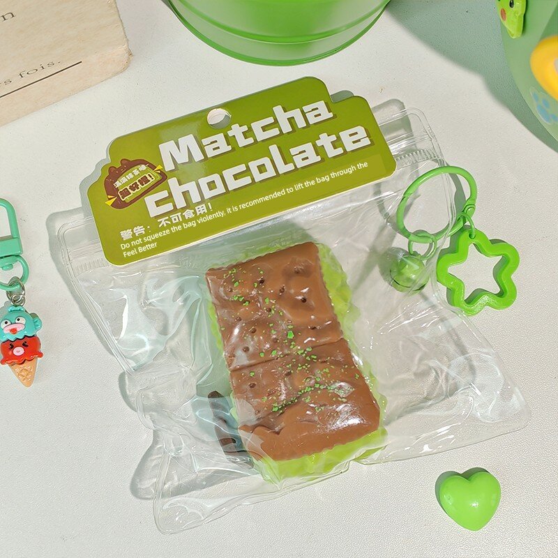 Мягкая игрушка-антистресс в виде шоколада с матча, креативная игрушка для снятия стресса, инструмент для снятия