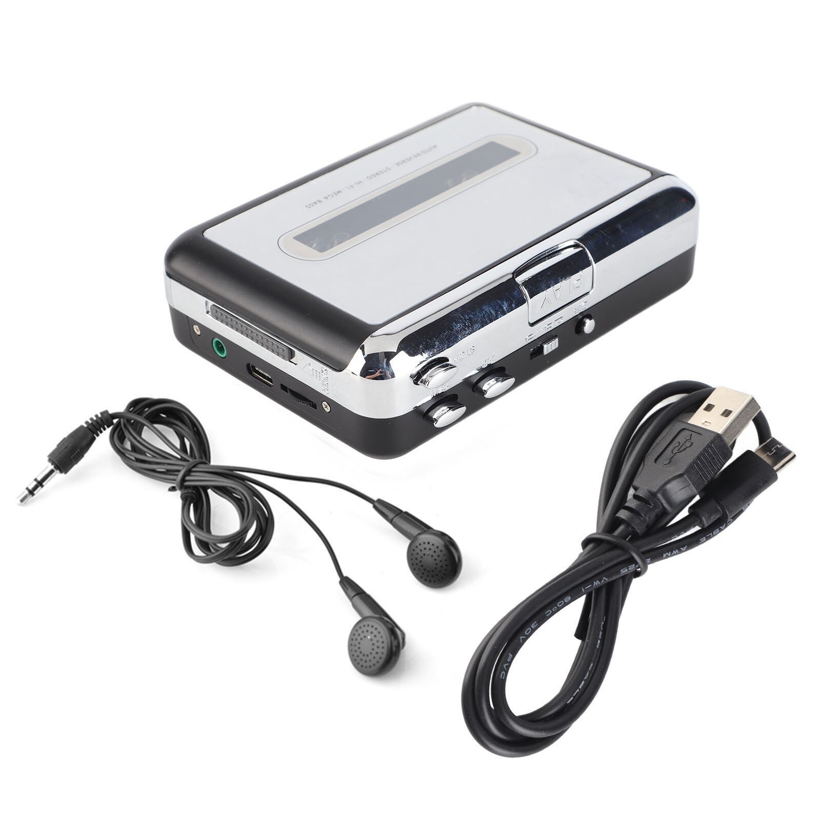 USB-кассета на ПК, конвертер MP3-переключателя, захват аудио, музыкальный плеер с наушниками
